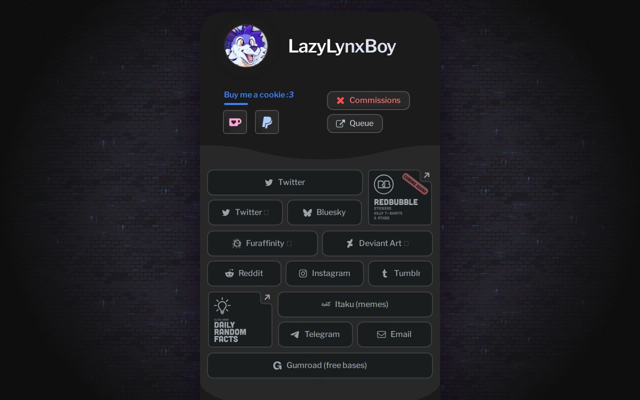 @LazyLynxBoy | Social links